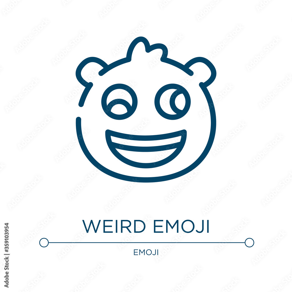 Weird emoji icon. Linear vector illustration from emoji collection ...