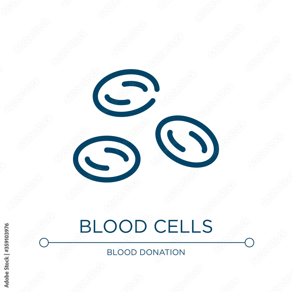 Blood cells icon. Linear vector illustration from blood donation ...