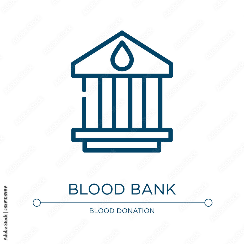 Blood bank icon. Linear vector illustration from blood donation ...