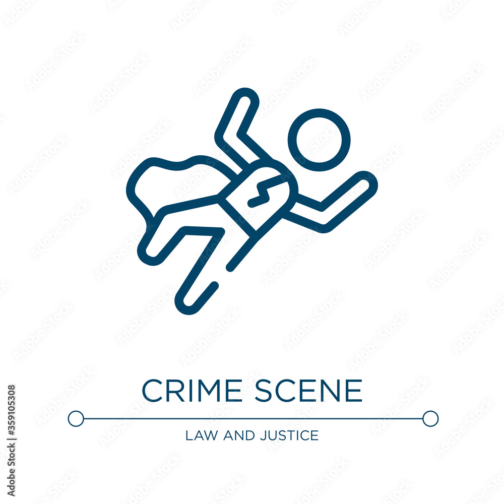 Crime scene icon. Linear vector illustration from law and justice ...