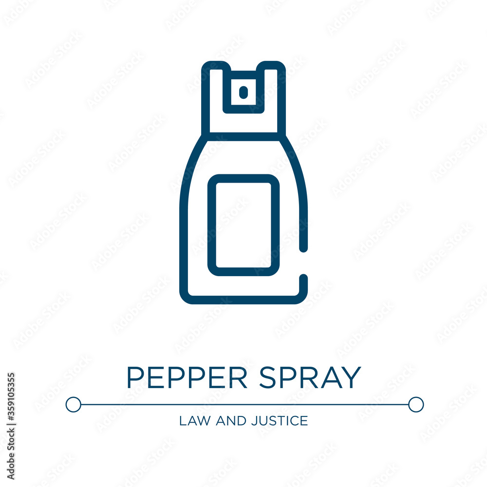 Pepper spray icon. Linear vector illustration from law and justice ...