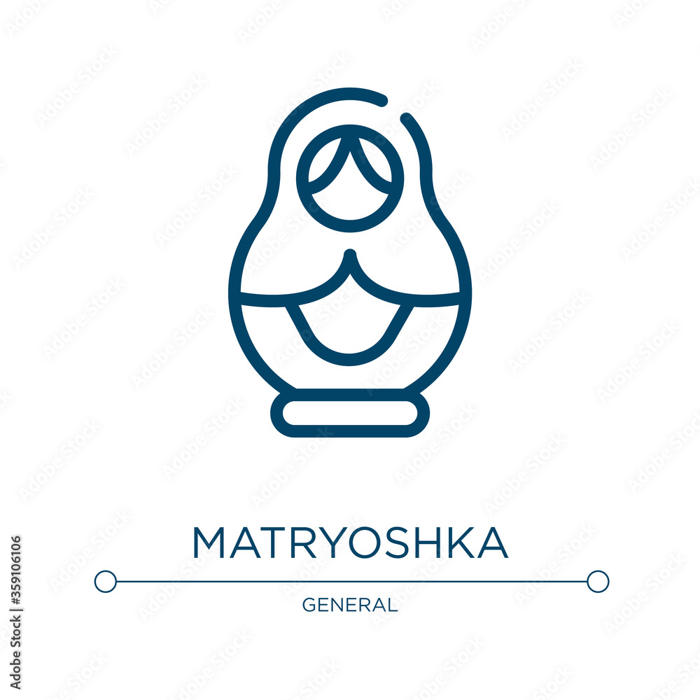 Matryoshka icon. Linear vector illustration from general collection. Outline matryoshka icon ...