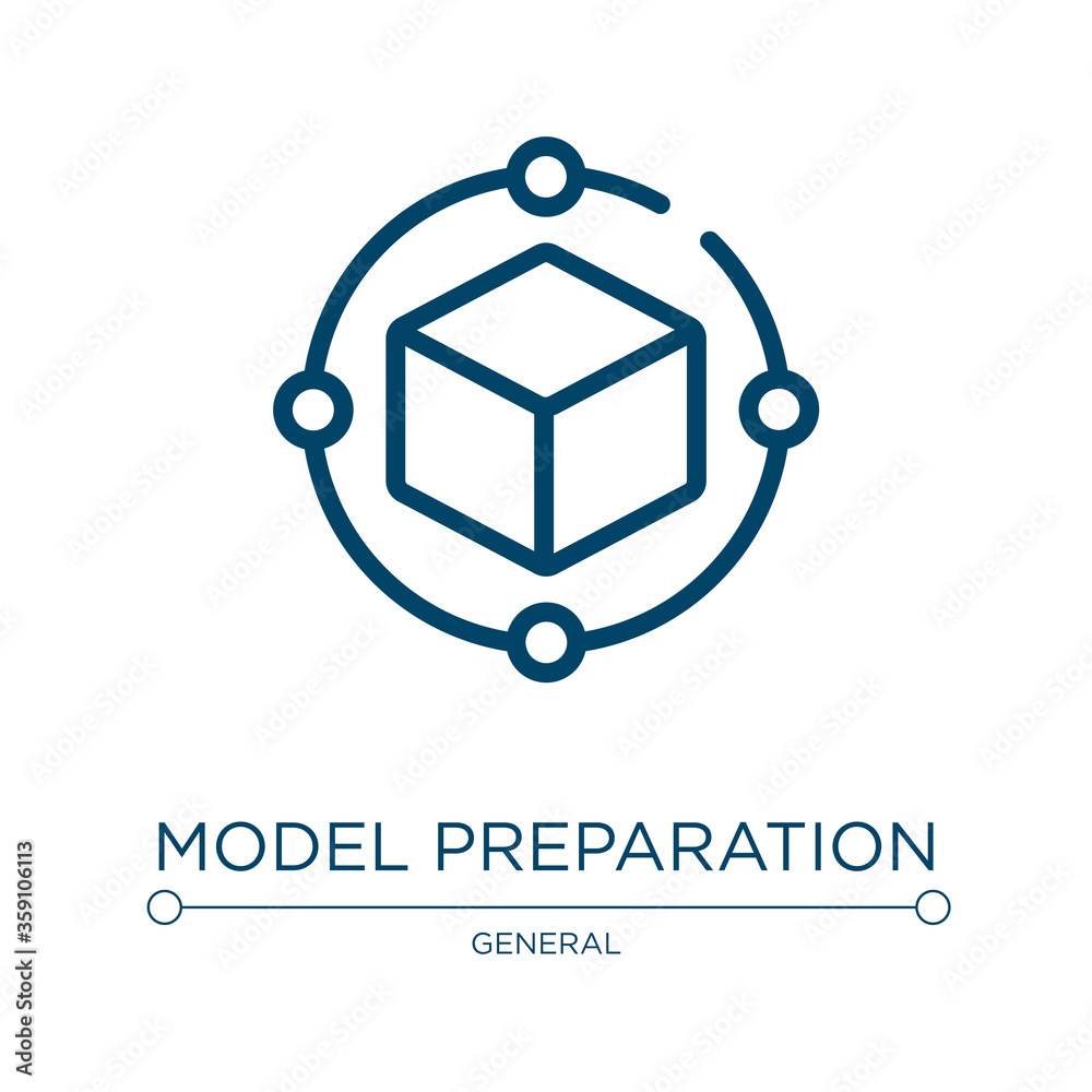Vettoriale Stock Model preparation icon. Linear vector illustration ...