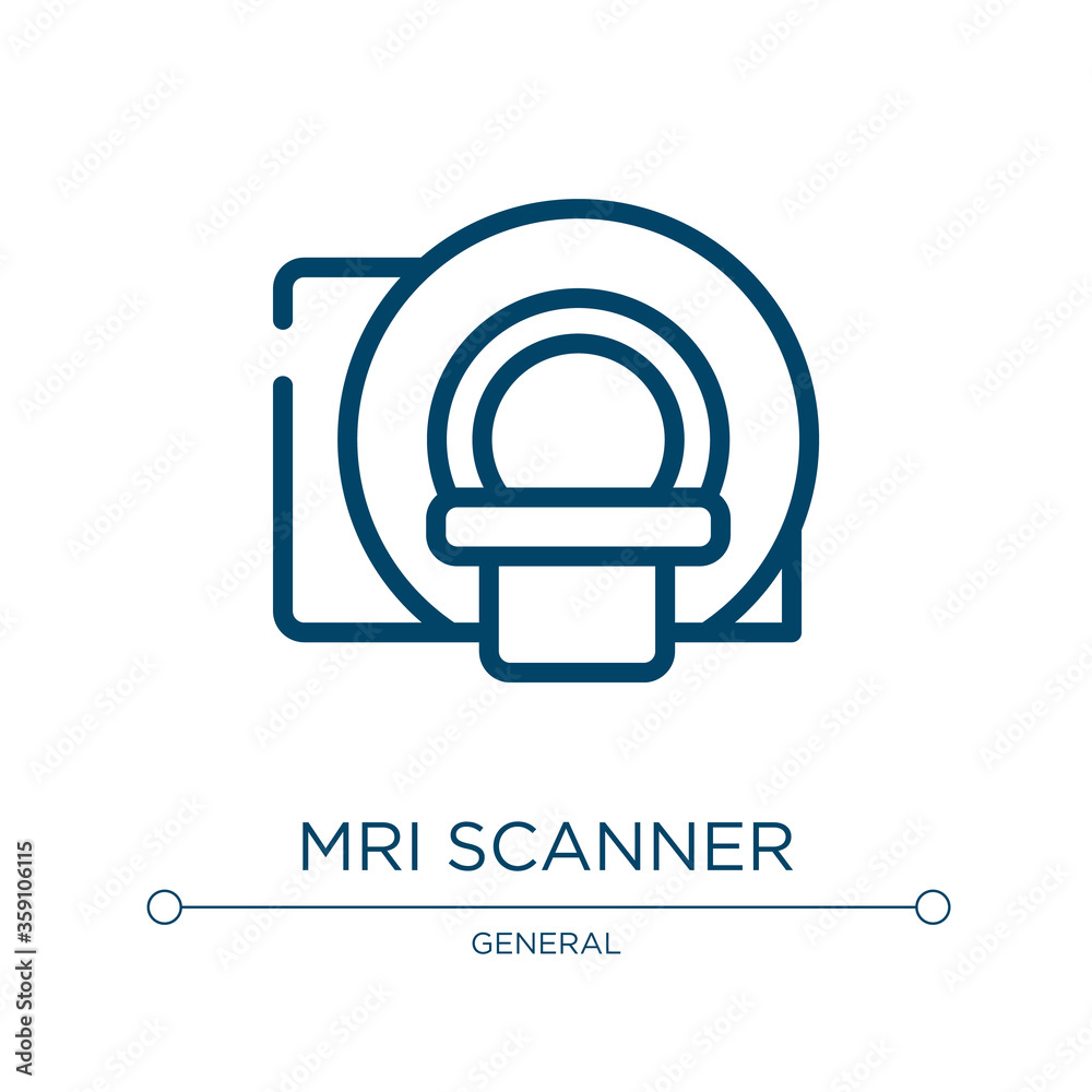 Mri scanner icon. Linear vector illustration from general collection ...