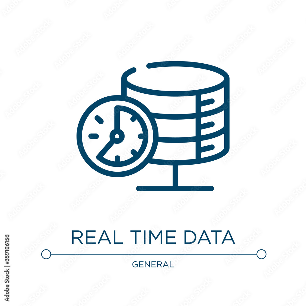 Real time data icon. Linear vector illustration from general collection ...