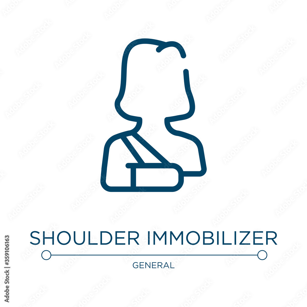 Shoulder immobilizer icon. Linear vector illustration from general ...