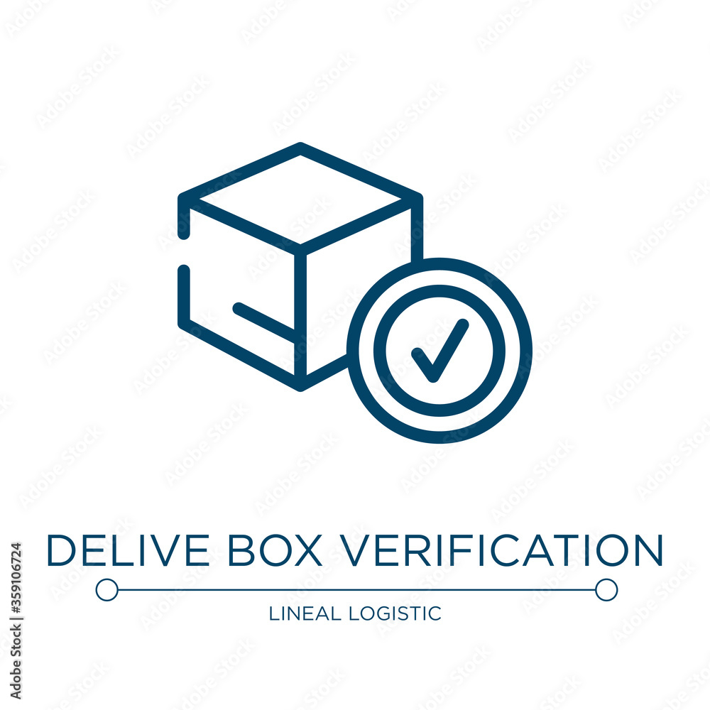 Delivered box verification icon. Linear vector illustration from lineal ...