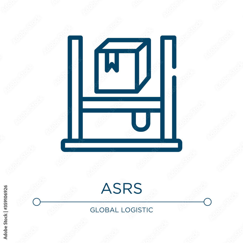 Asrs icon. Linear vector illustration from logistics collection ...