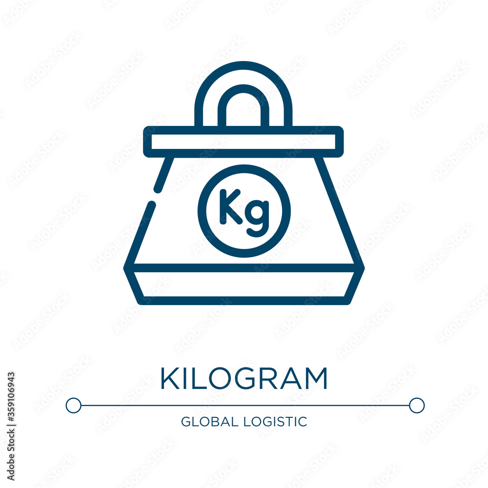 Kilogram icon. Linear vector illustration from logistics collection ...