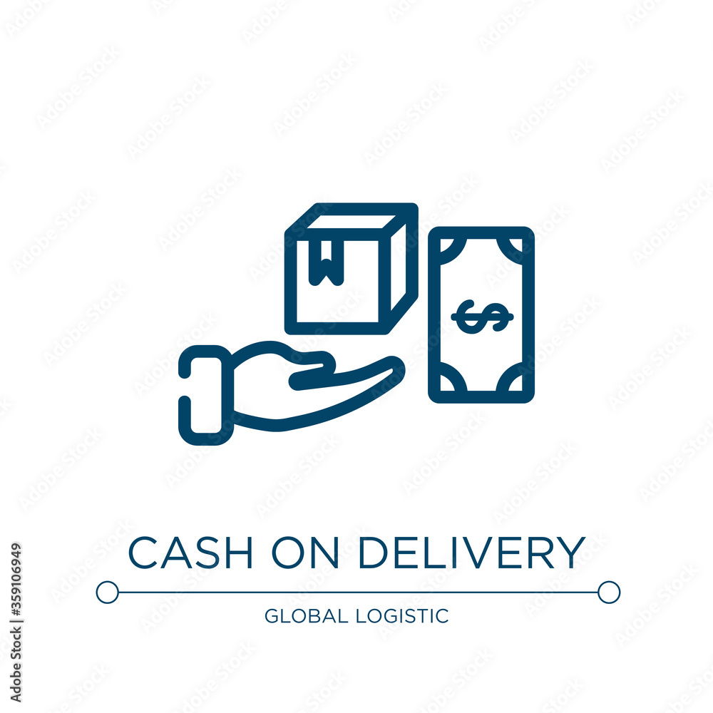 Cash on delivery icon. Linear vector illustration from logistics ...
