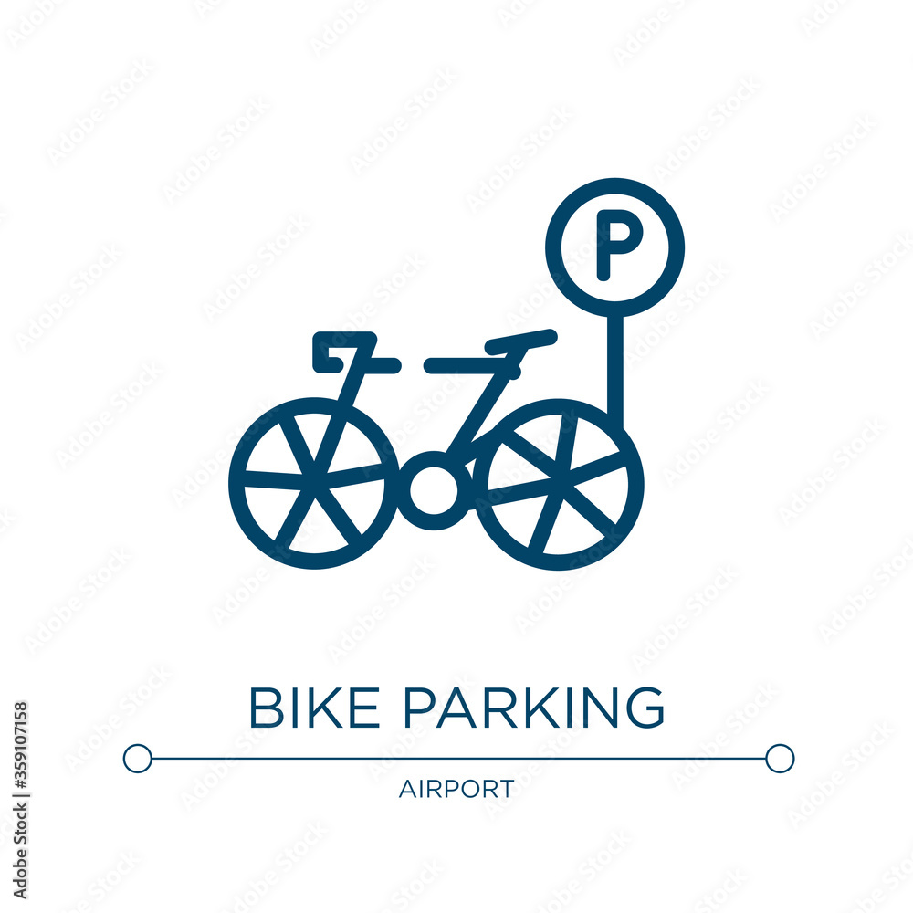 Bike parking icon. Linear vector illustration from parking collection ...