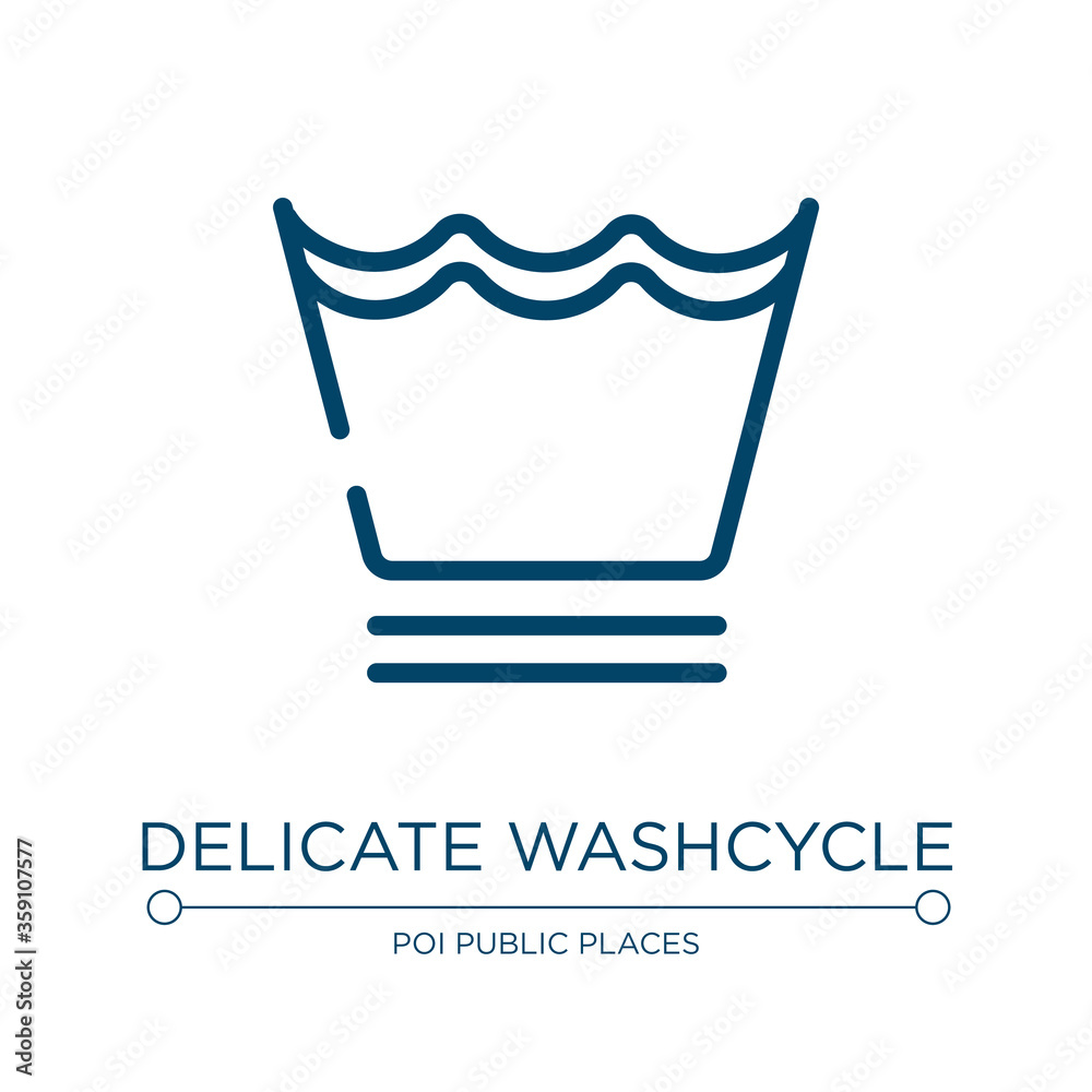 Delicate washcycle icon. Linear vector illustration from laundry ...