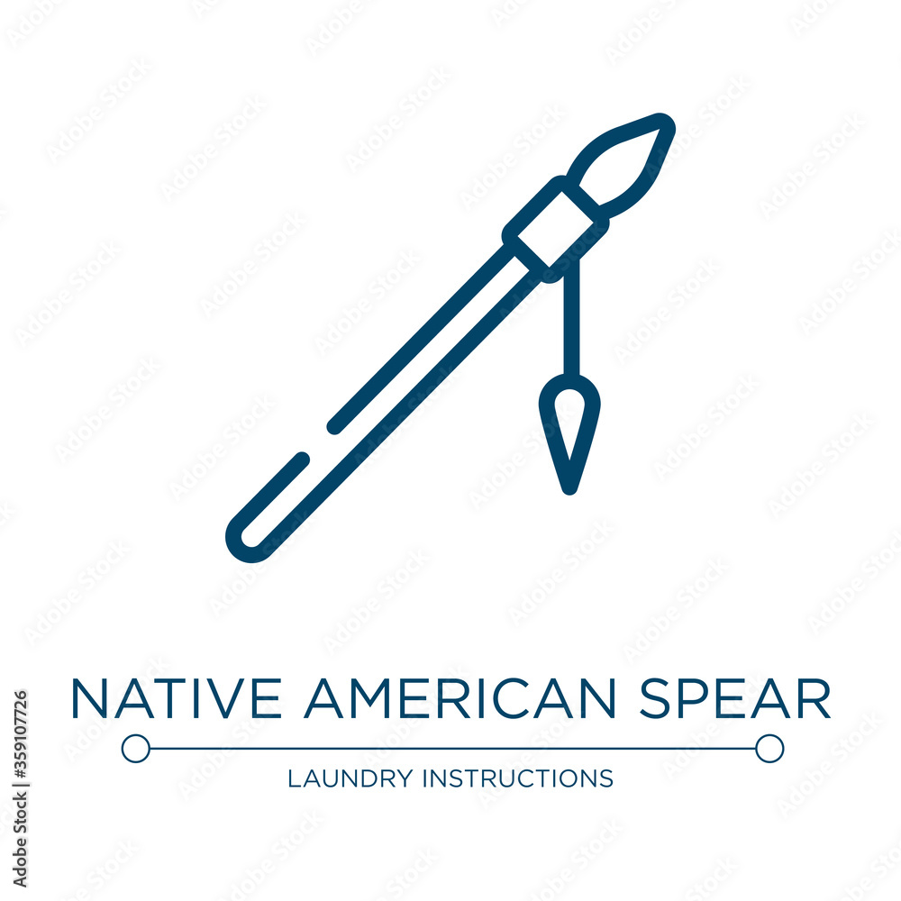 Native american spear icon. Linear vector illustration from american ...