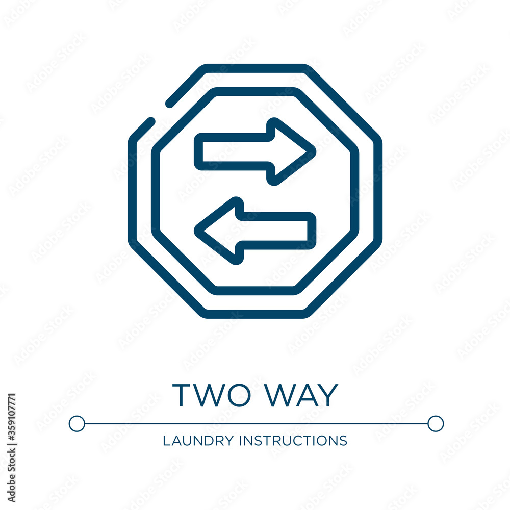 Two way icon. Linear vector illustration from traffic signs collection ...