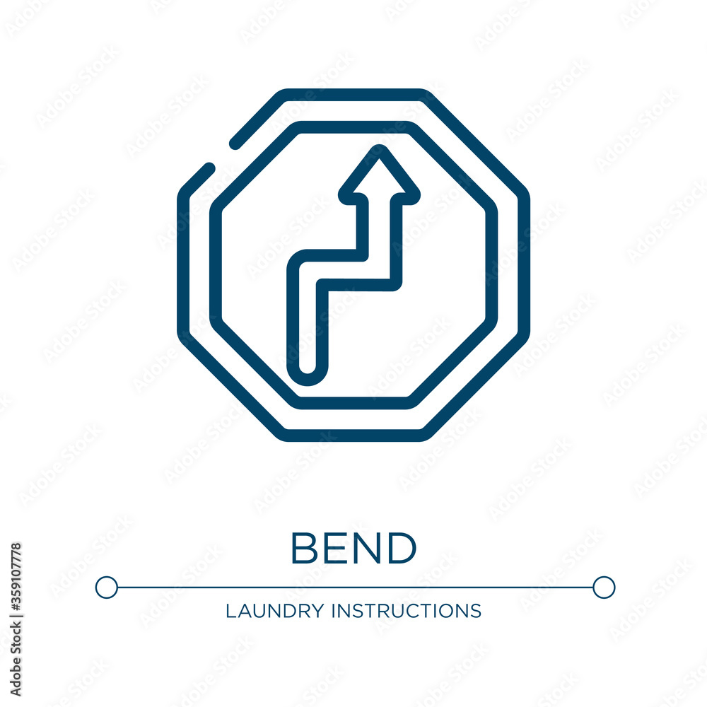Bend icon. Linear vector illustration from traffic signs collection ...