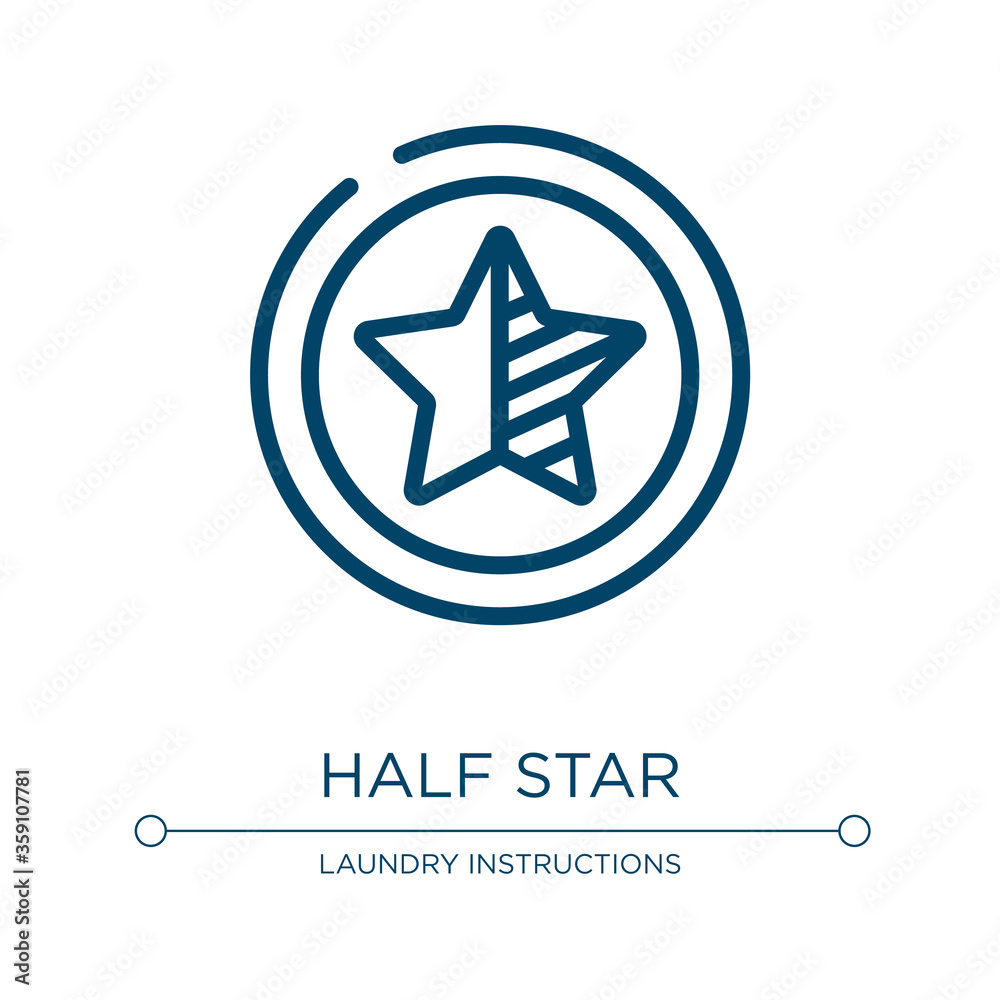 Half star icon. Linear vector illustration from color circles rating ...