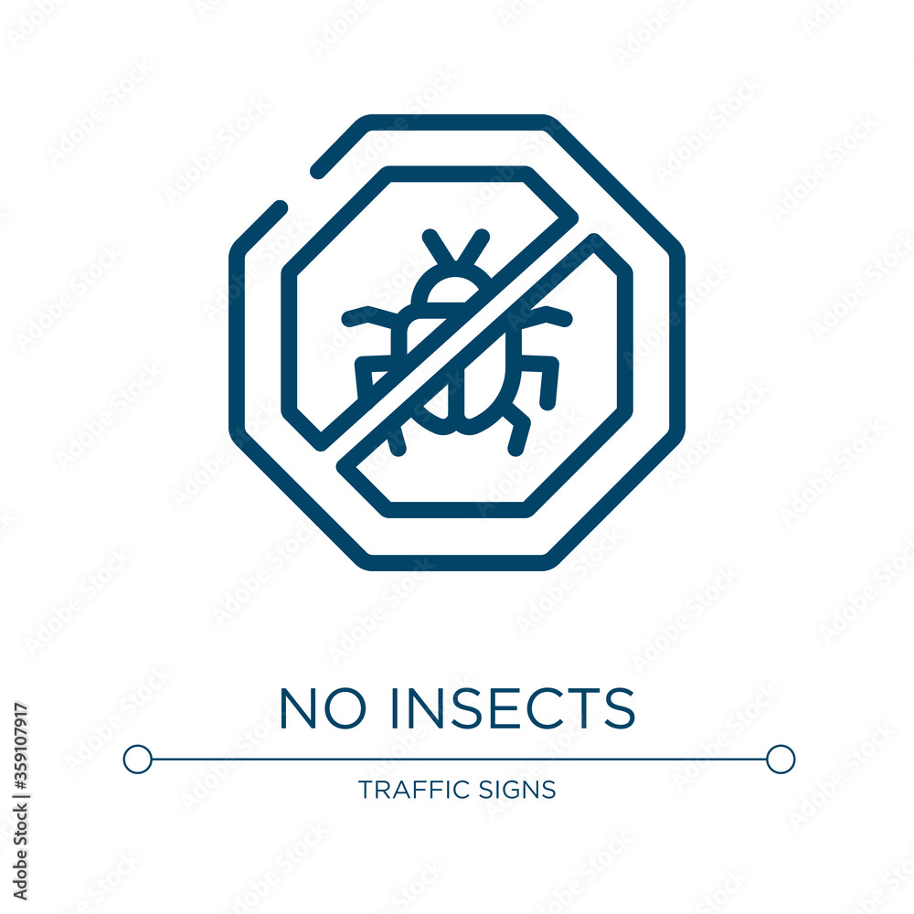 No insects icon. Linear vector illustration from signal and ...
