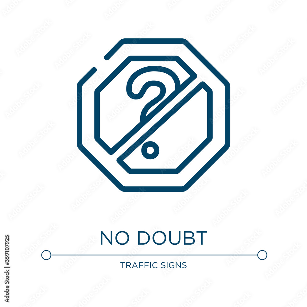 No doubt icon. Linear vector illustration from signal and prohibitions ...