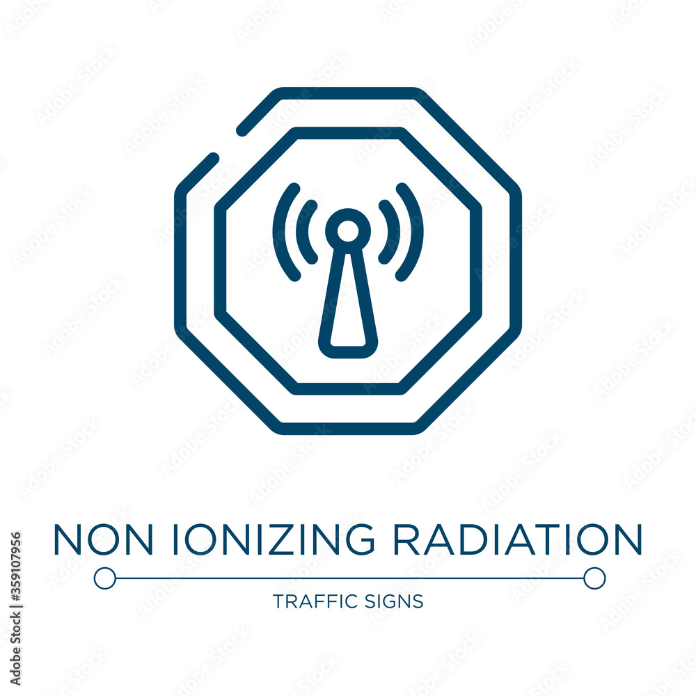 Non ionizing radiation icon. Linear vector illustration from health and ...