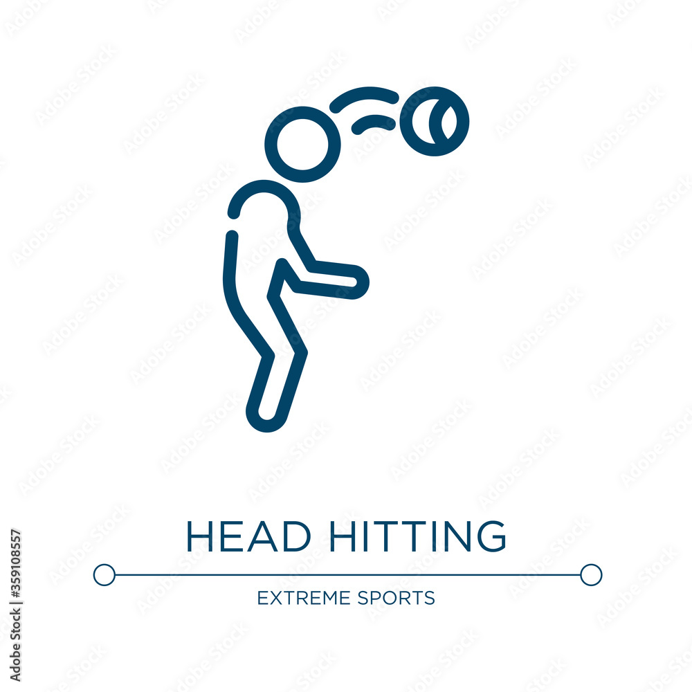 Head hitting icon. Linear vector illustration from soccer collection ...