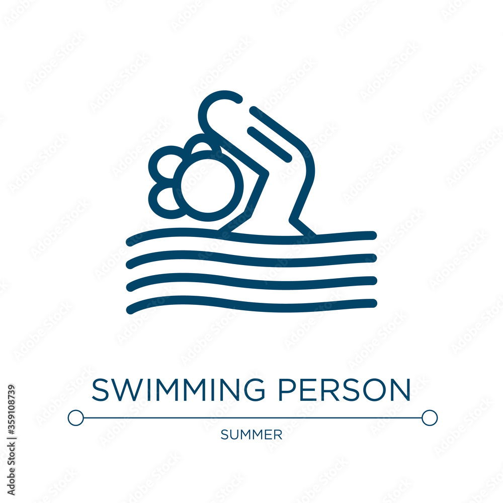 Swimming person icon. Linear vector illustration from summer collection ...