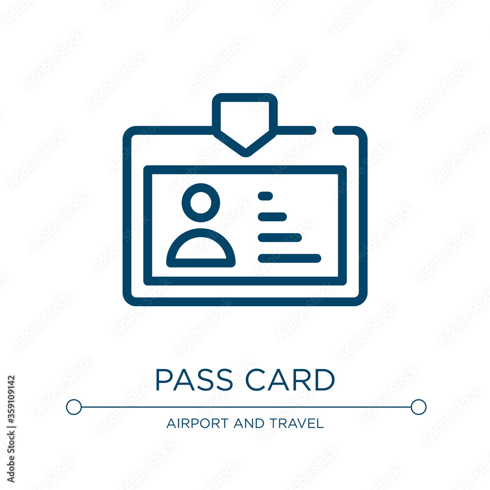 Vetor de Pass card icon. Linear vector illustration from in the ...