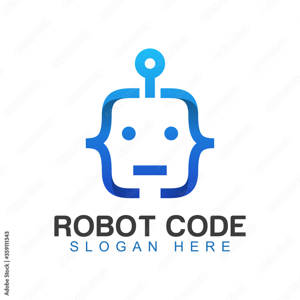 Technology Robot Code Or Face Code Logo Line Programmer Code Logo technology-robot-code-or-face-code-logo-line-programmer-code-logo