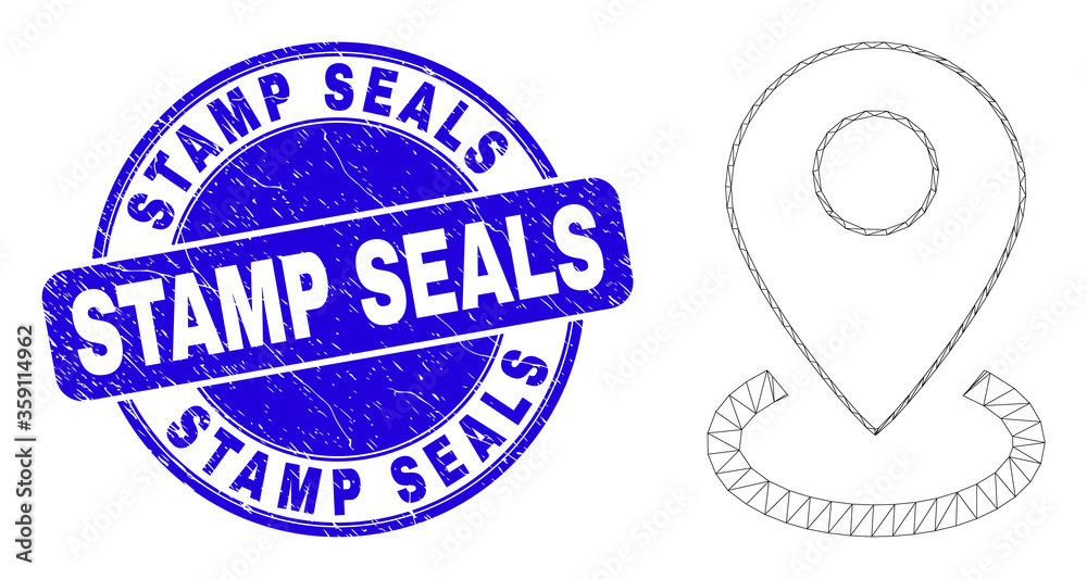 Web carcass map marker placement pictogram and Stamp Seals watermark ...