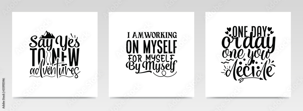 Motivation quotes letter typography set illustration. Stock Vector ...