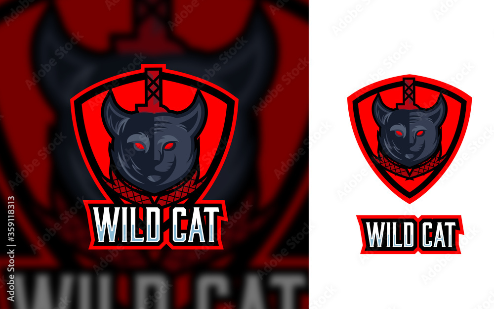 ninja cat logo design, gaming logo, esport logo, with powerful coloring ...