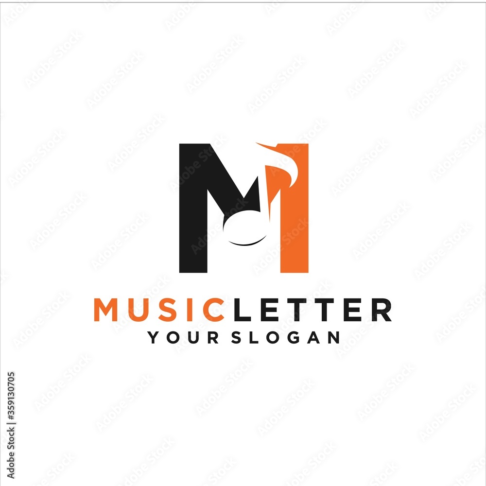 letter M music vector logo graphic modern abstract Stock Vector | Adobe ...