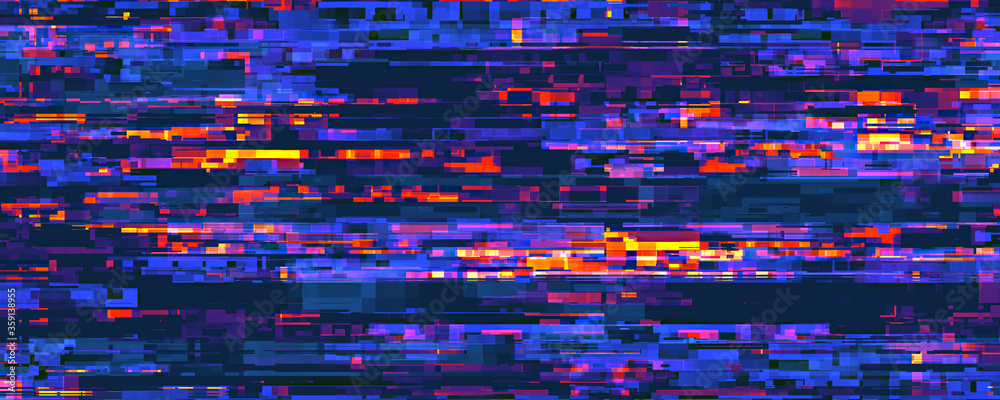 Futuristic digital blue screen glitch monitor background Stock ...