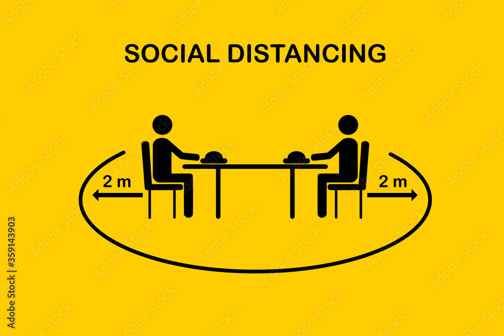 Restaurant and social distancing concept.People sitting in restaurant ...