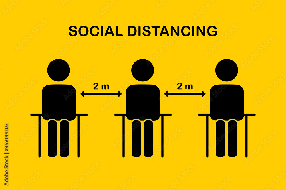 Social distancing Corona virus pandemic concept.Customer sitting in the ...