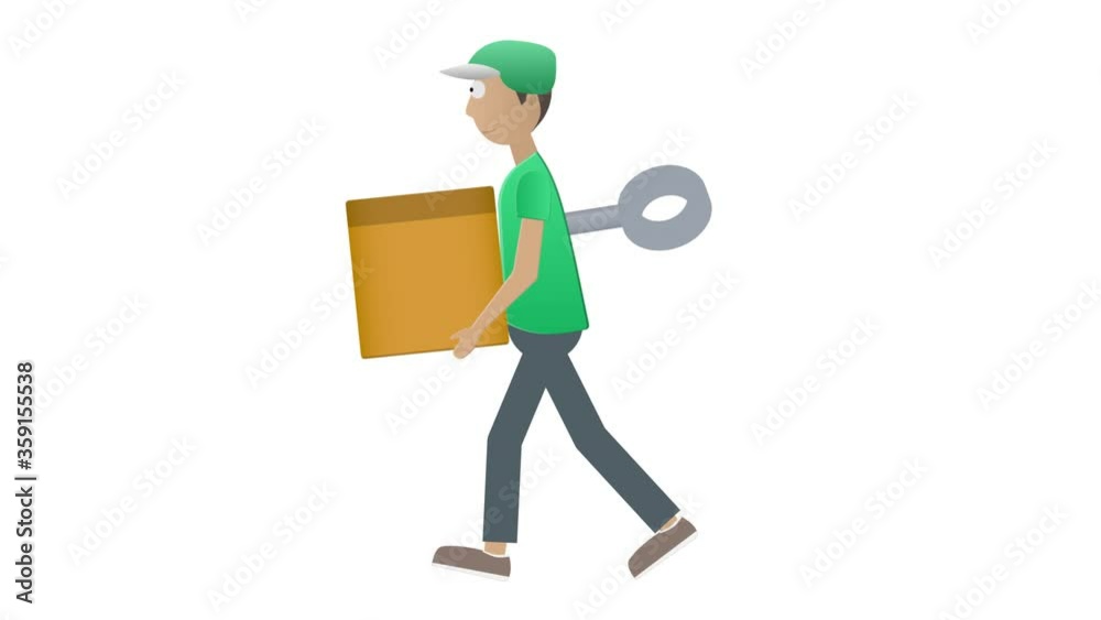 Clockwork toy. The animation of the courier, the alpha channel is ...