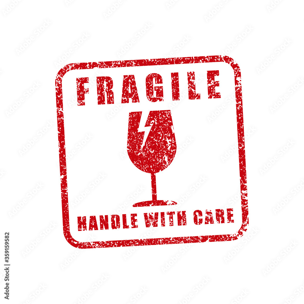 Vecteur Stock Fragile sticker icon symbol. Handle with care logo sign ...