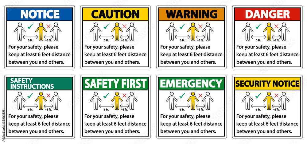 Keep 6 Feet Distance,For your safety,please keep at least 6 feet ...