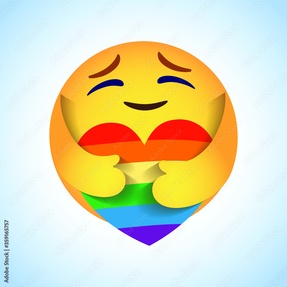Vettoriale Stock LGBT community symbol. Emoji, Emoticon vector, Round ...