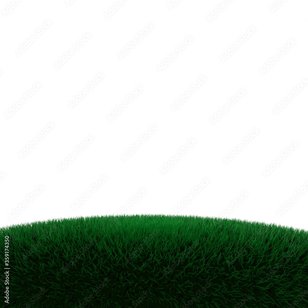 Green grass border. Short green fresh grass with soil isolated on white ...