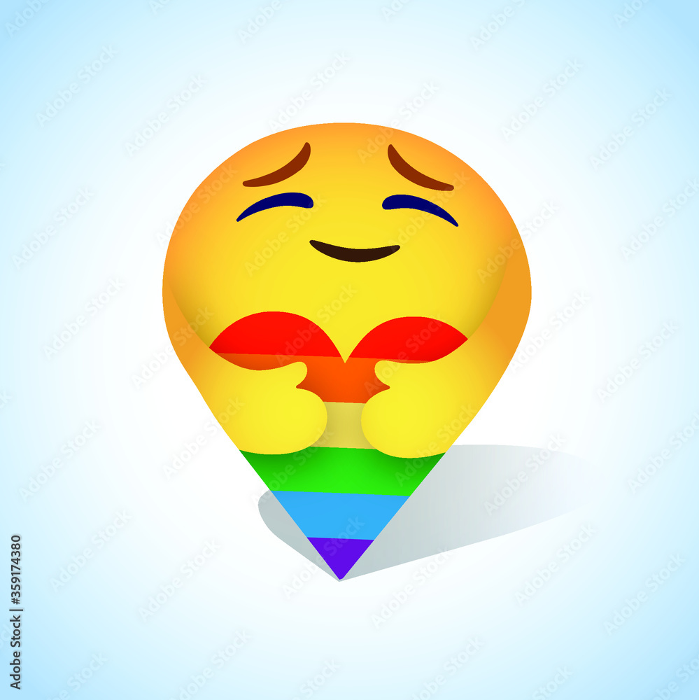 LGBT community symbol. Emoji, Emoticon vector, Round Yellow cartoon ...