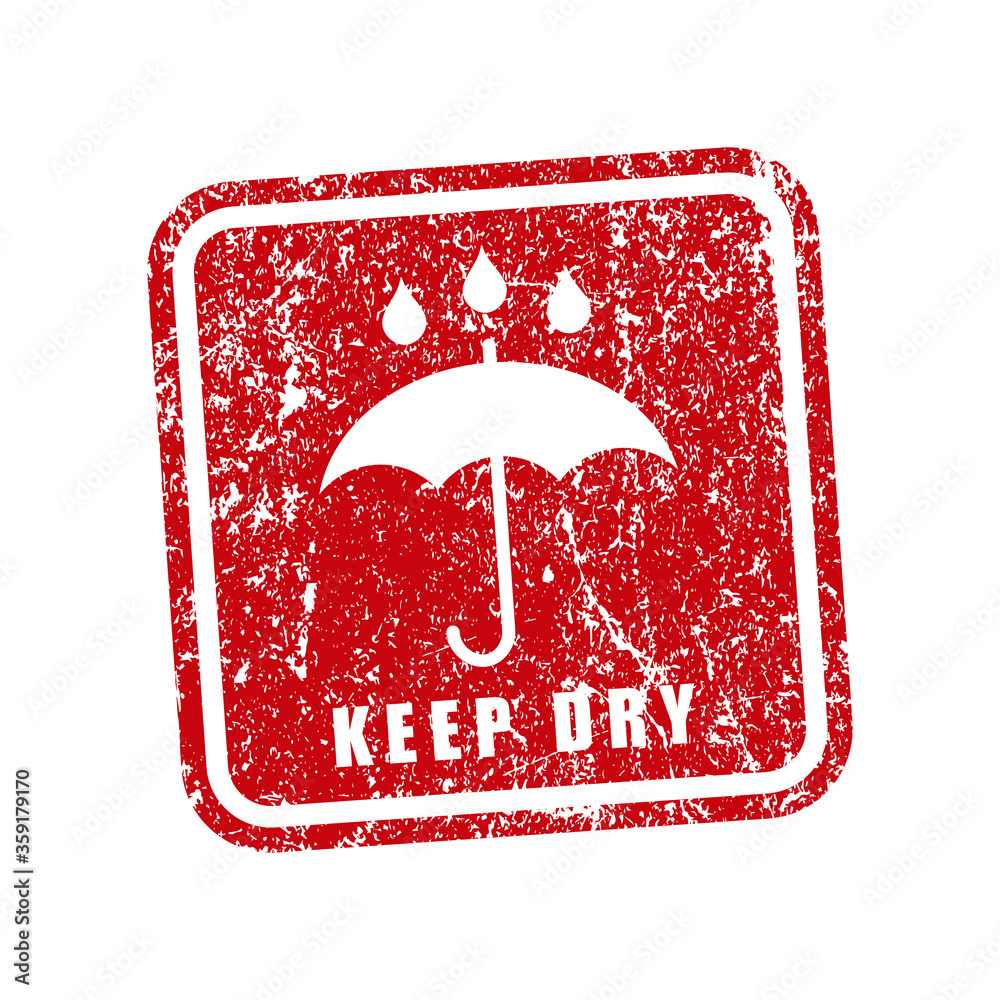 Keep dry packaging sticker icon symbol. Handle with care stamp logo ...