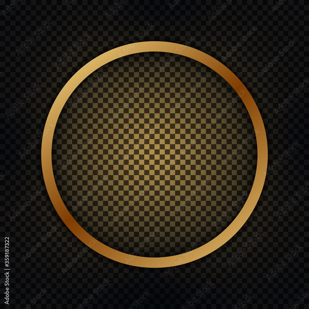 Golden round frame isolated on transparent background. Vector Gold ...