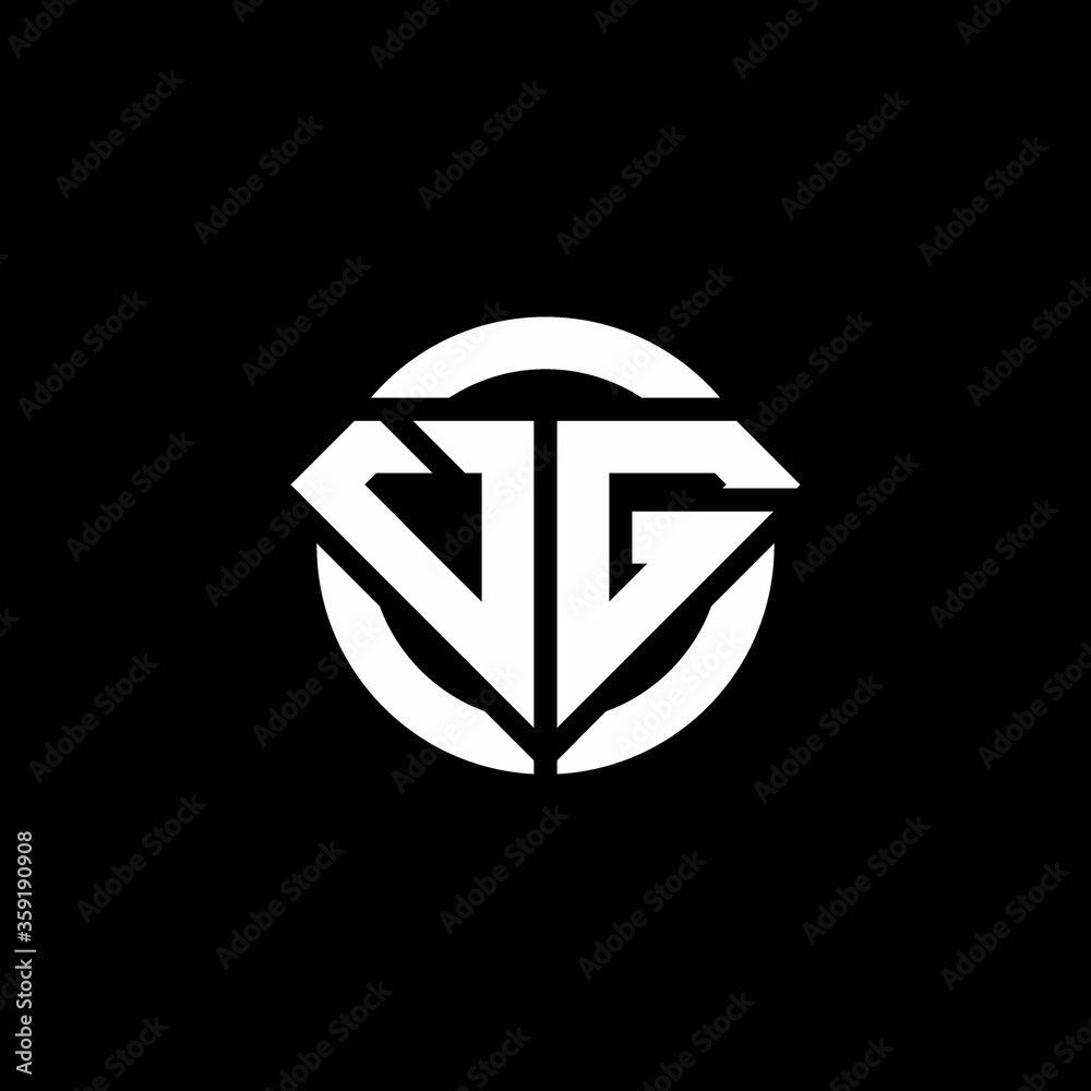 VG monogram logo with diamond shape and ring circle rounded Stock ...