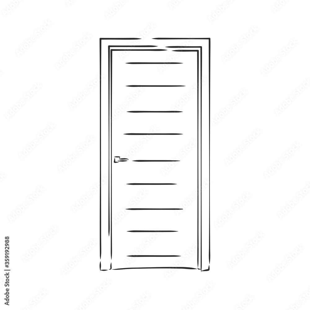 Hand Draw Sketch of Doors. door, vector sketch illustration Stock ...