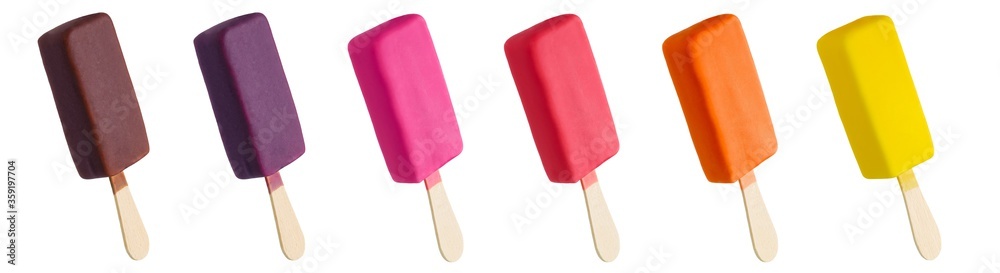 Colorful ice cream bars on a stick Stock Photo | Adobe Stock