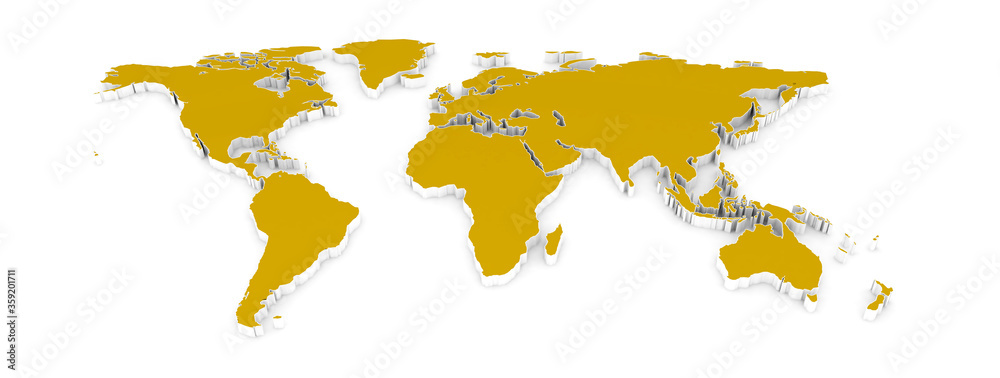 World Map Orange On White Background Stock Illustration | Adobe Stock