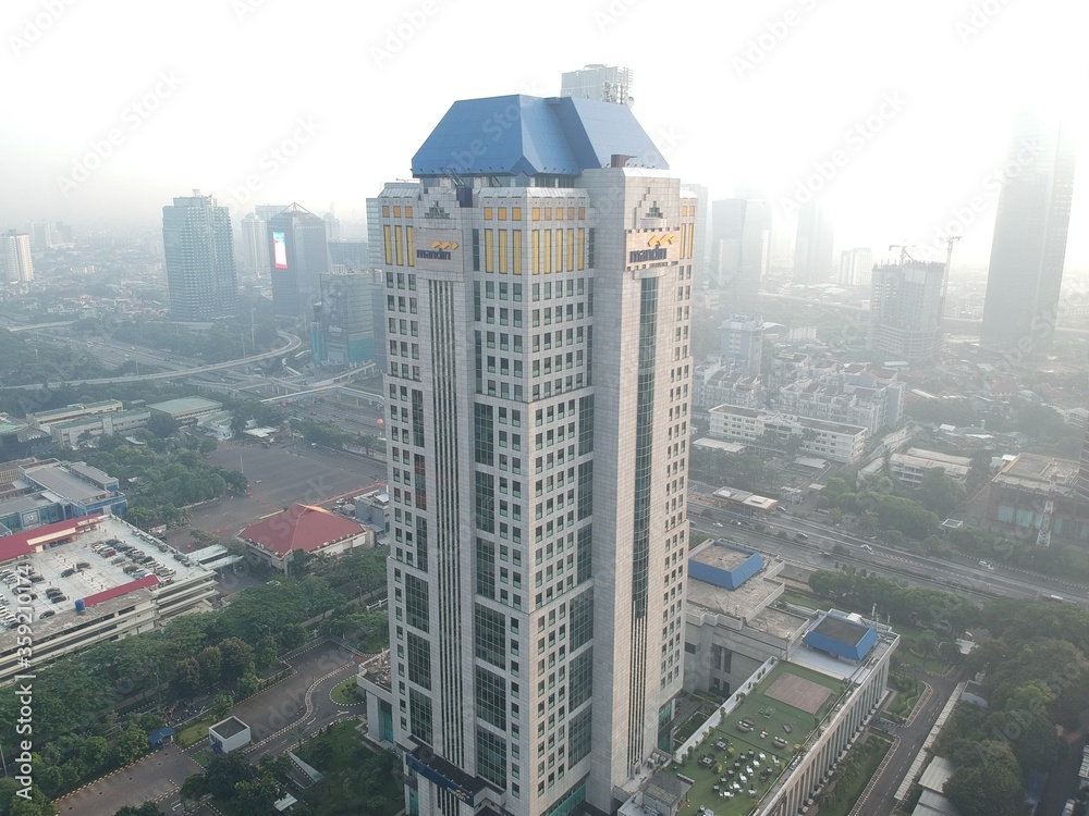 Plaza Mandiri Building on Sudirman City Business District Stock Photo ...