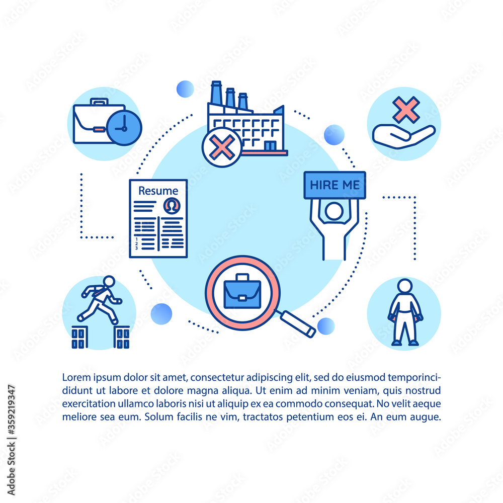 Unemployment types concept icon with text. Labor market crisis ...