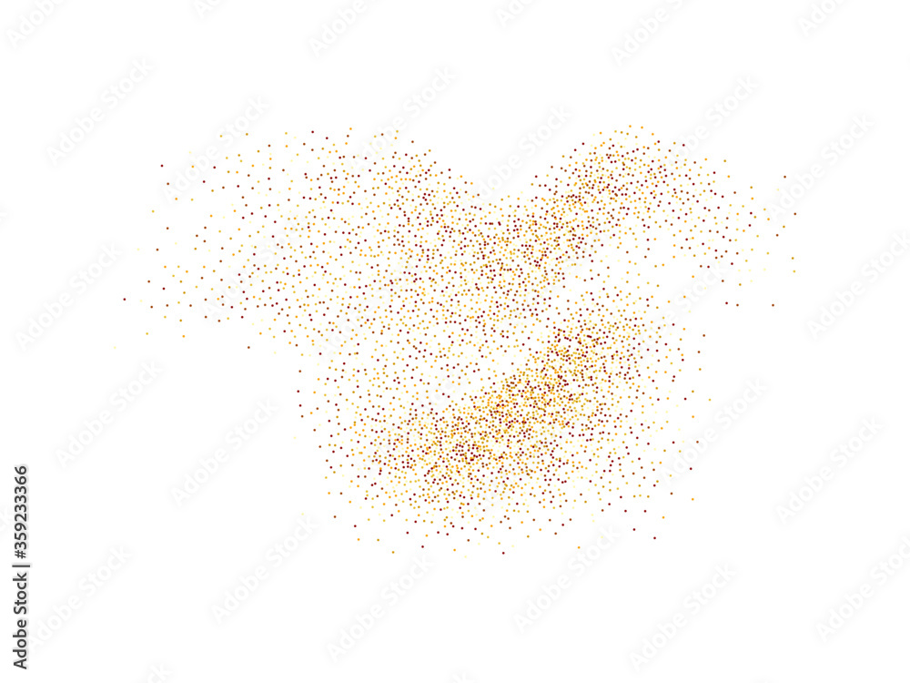 Gold glitter texture on a black background. Golden explosion of confetti. Golden grainy abstract ...