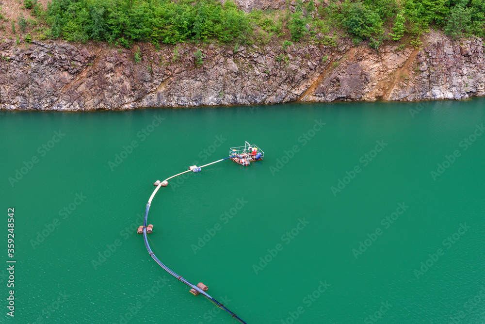 Beautiful Lake Ledinci (serbian: Ledinacko jezero) near Fruska Gora in ...